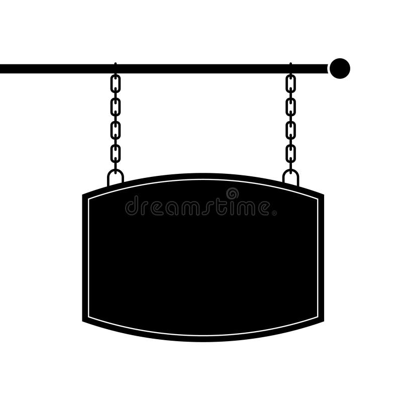 Vintage Hanging Signboard with Chains Vector Illustration Stock Vector ...