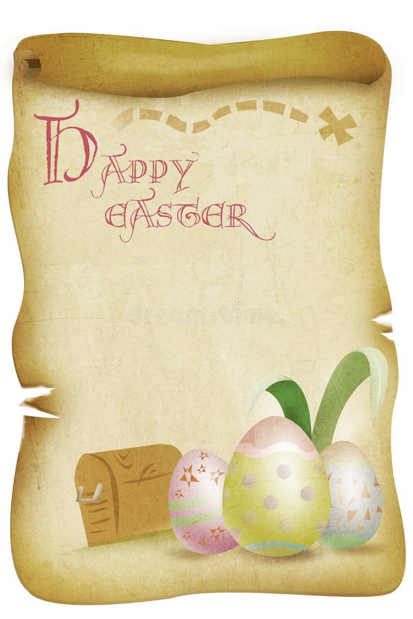 Vintage Happy Easter Egg Hunting Map Illustration Stock Illustration ...