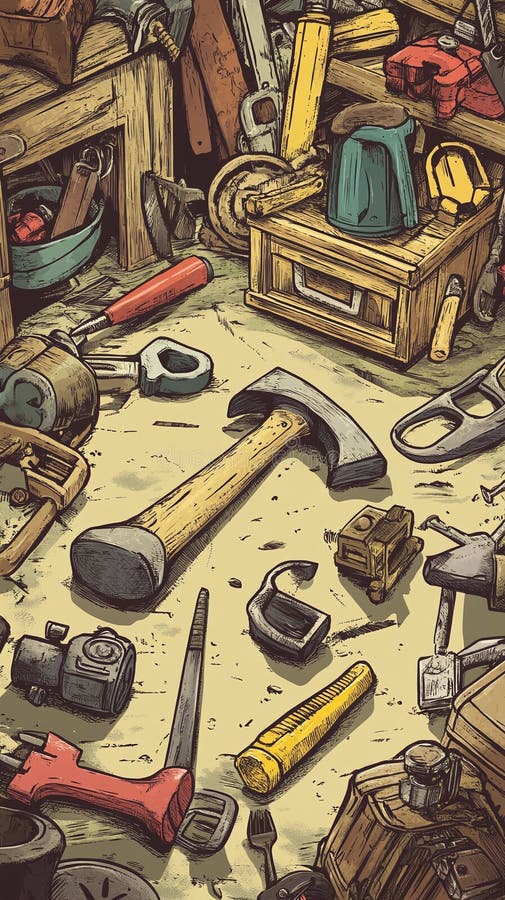 Vintage Hardware Store Poster with Illustrations of Tools and Gadgets ...