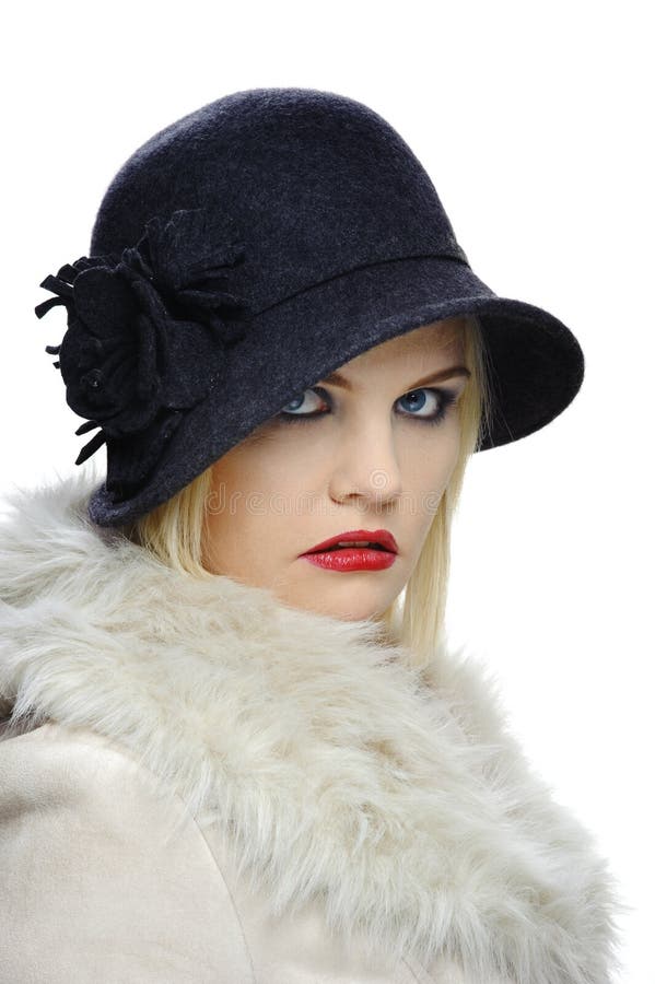 Vintage Hat stock photo. Image of model, attractive, face - 14816634