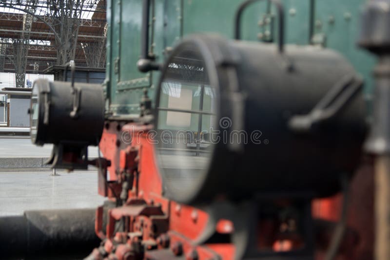 Vintage Headlight of Old Train - Spot Light Isolated. Stock Photo ...