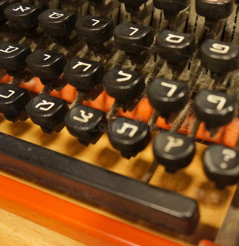 Typewriter Hebrew keyboard stock photo. Image of office - 29327924