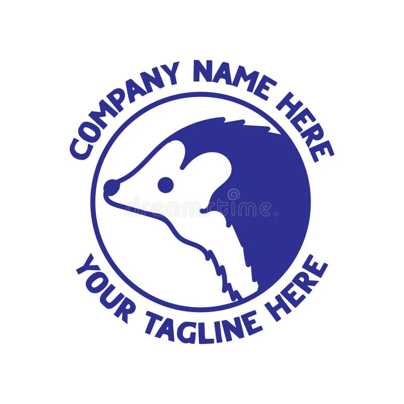 Vintage Hedgehog Head Face with Circular Frame Badge Emblem Label Logo ...