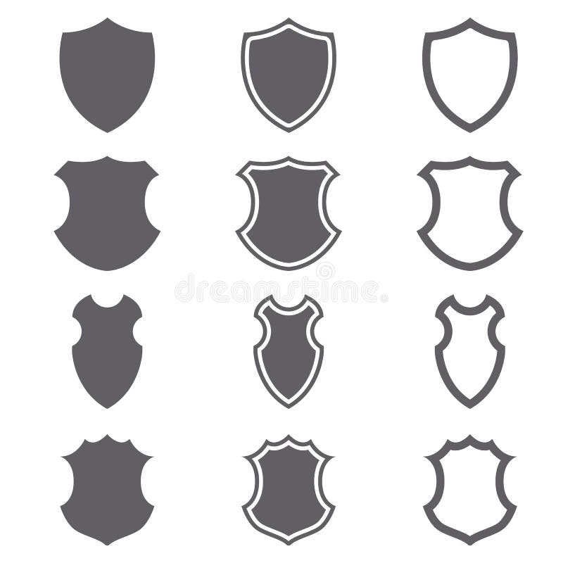 Vintage Heraldic Shield Shapes for Label and Logo Design. Medieval ...