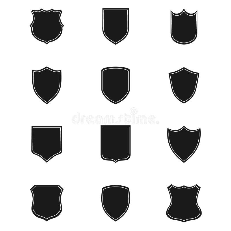Vintage Heraldic Shield Shapes Labels Design. Retro Style Borders ...