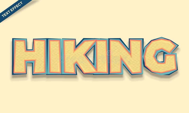 Vintage Hiking Text Effect Design Stock Vector - Illustration of rustic ...