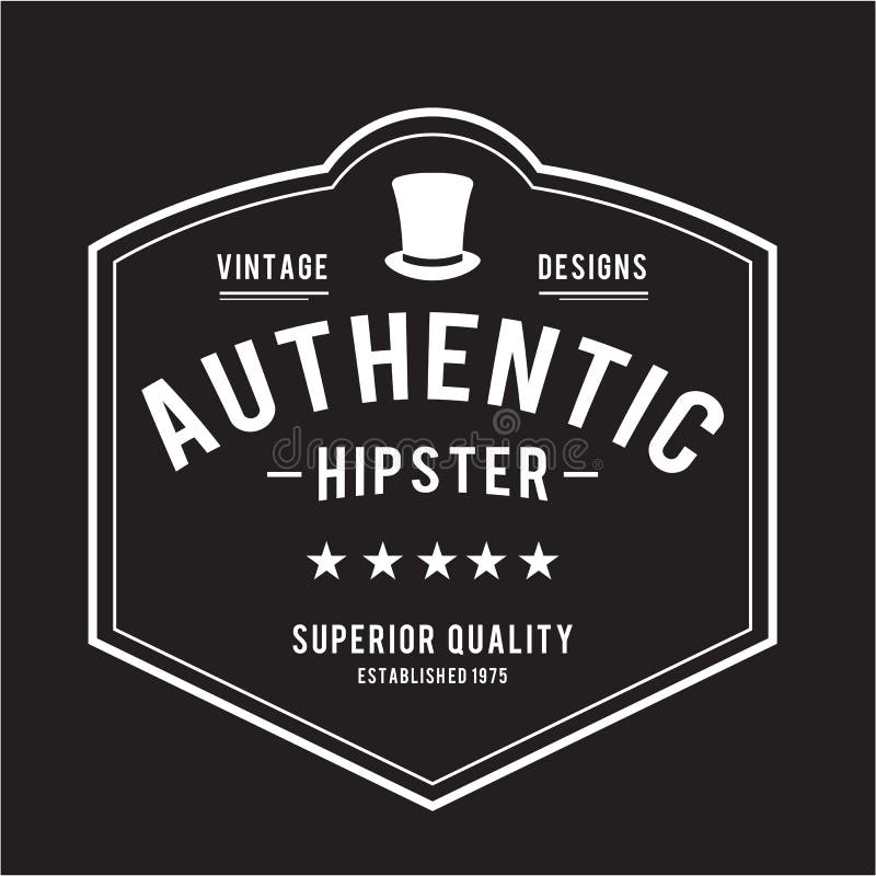 Vintage Hipster Label Design Stock Illustration - Illustration of retro ...