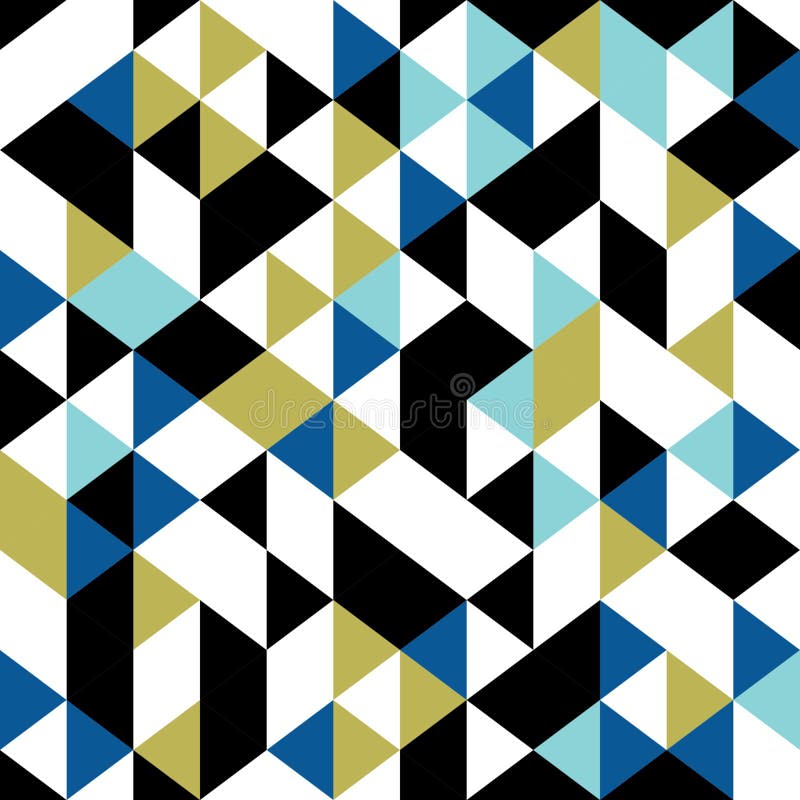 Triangle Retro Seamless Pattern Vector Illustration. Hipster Vintage ...