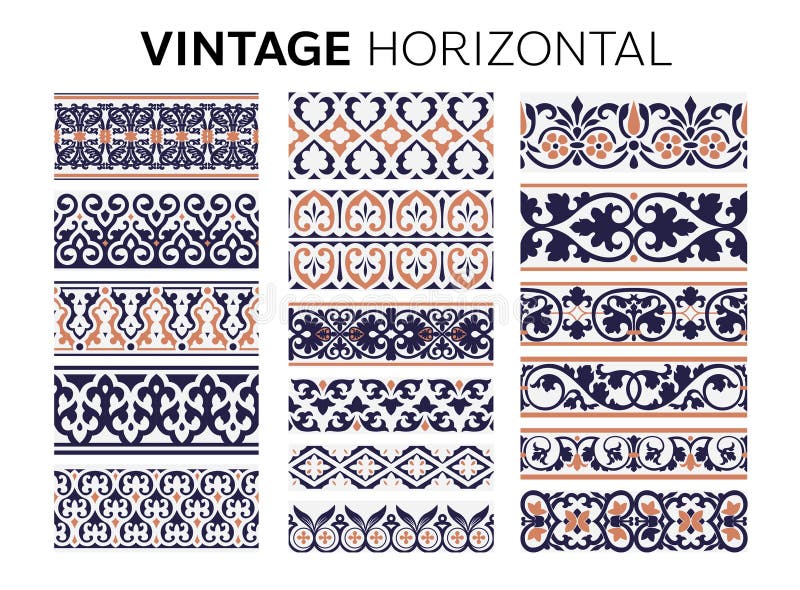 Vintage Horizontal Vector Illustration 10 Stock Vector - Illustration ...