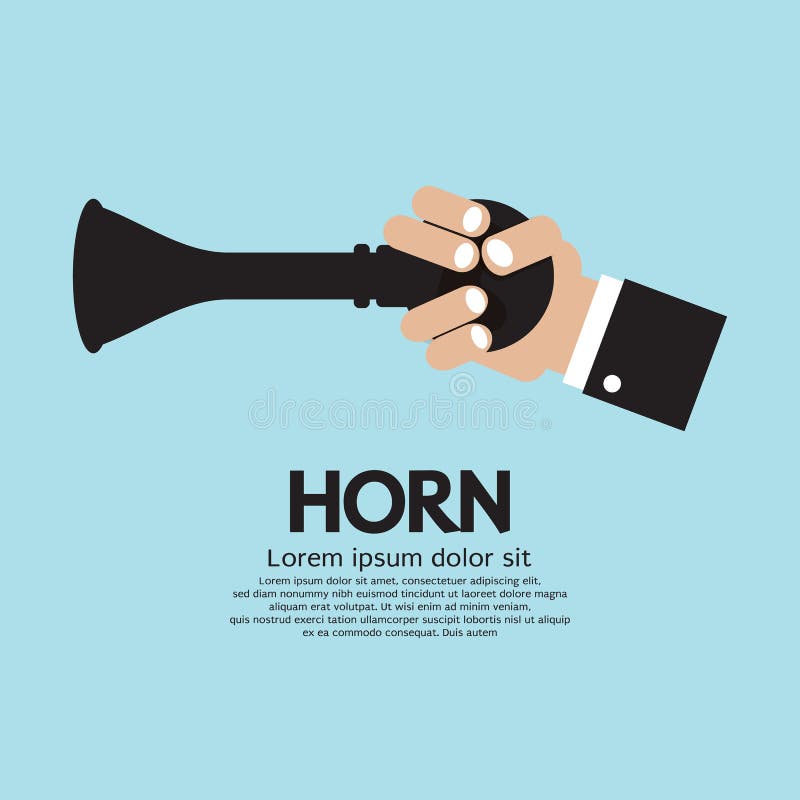 Vintage Horn with Hand stock vector. Illustration of transportation ...