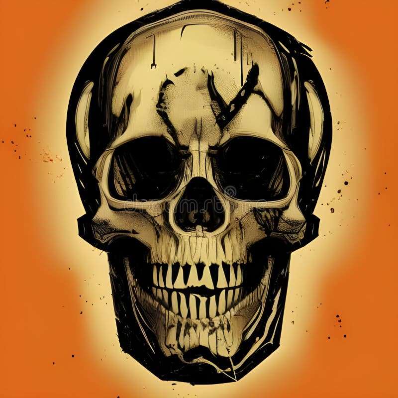 Vintage Horror Comic Skull stock illustration. Illustration of face ...