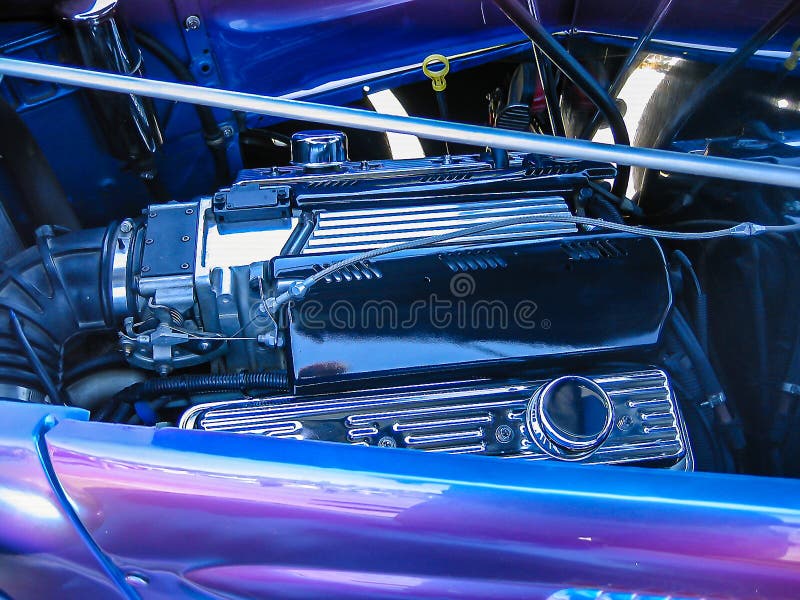 Vintage Hotrod Engine Supercharger Stock Image - Image of intake ...