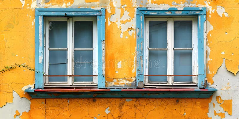 Vintage House Wall with Weathered Paint Creates Textured Abstract ...