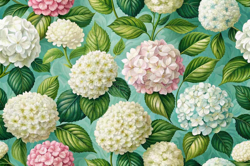 Vintage Hydrangea Seamless Pattern for Design Inspiration - Elegant ...