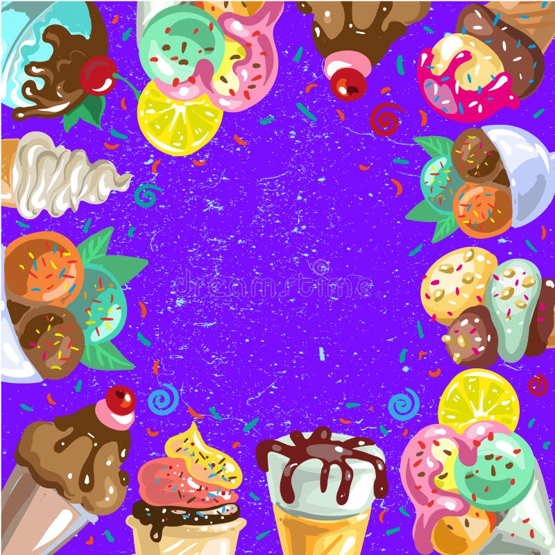 Vintage Ice Cream Frame. Vector Illustration. Stock Vector ...