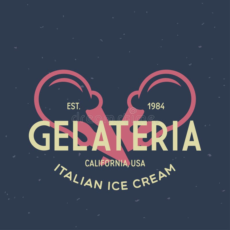 Set Of Vintage Ice Cream Shop Logo Badges And Labels Gelateria Signs