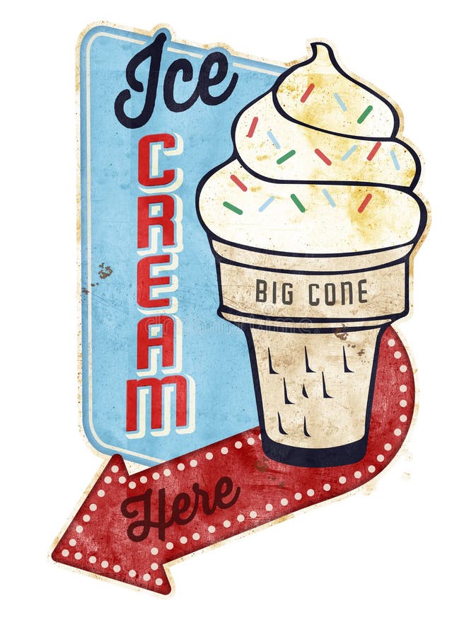 Vintage Ice Cream Sign Logo Stock Illustrations – 2,157 Vintage Ice ...