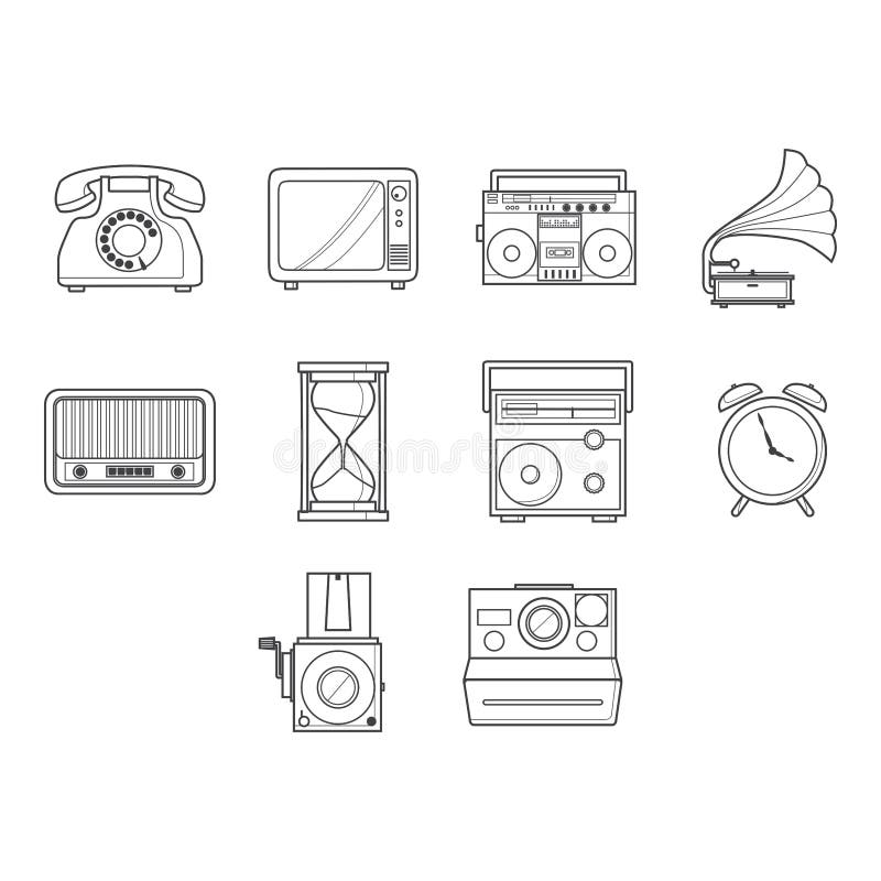 Vintage icon set stock vector. Illustration of classic - 269212317