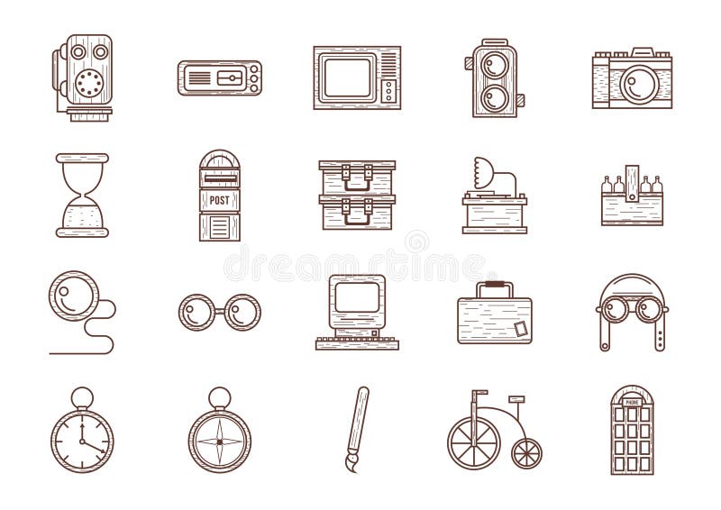 Vintage Icon Set. Vector Illustration Decorative Design Stock Vector ...