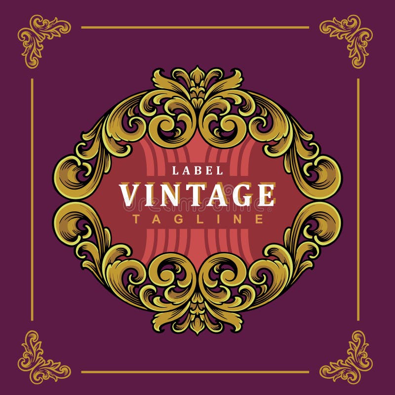 Vintage illustration label stock vector. Illustration of victorian ...