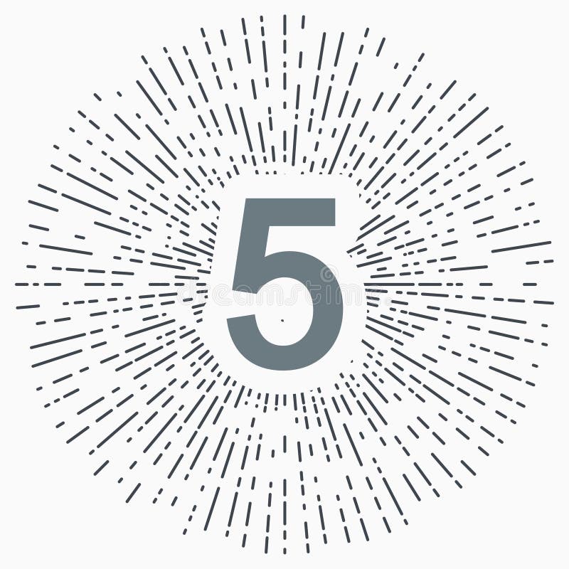 Vintage Illustration with Sun Rays. Number One Icon. for Website ...