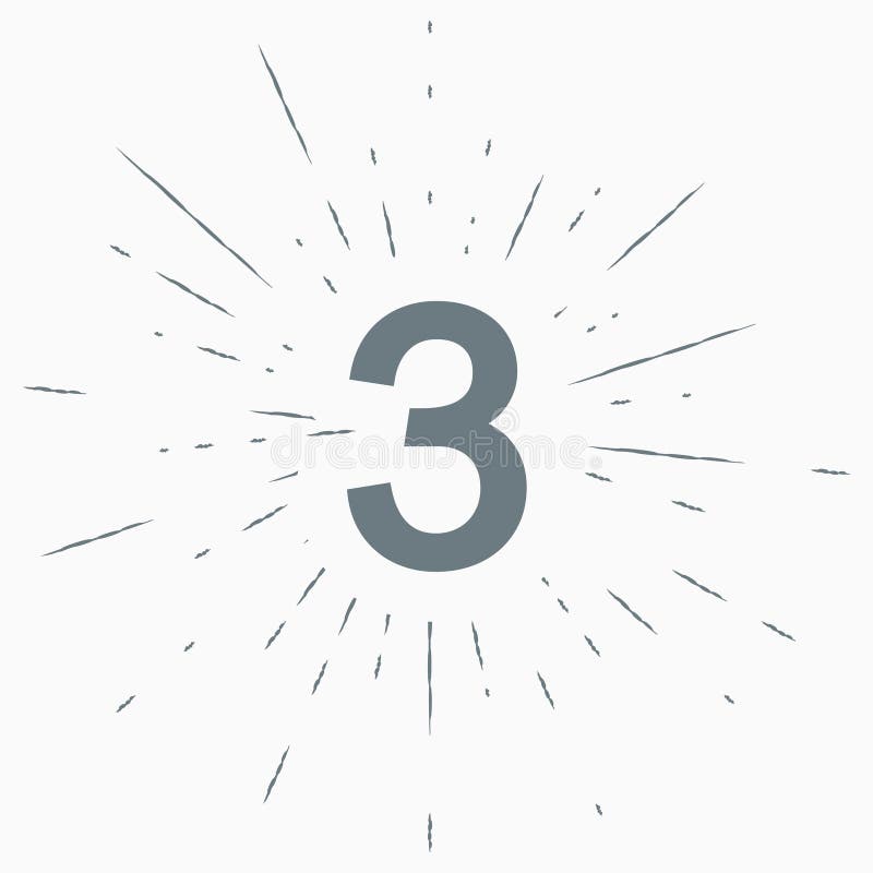 Vintage Illustration with Sun Rays. Number One Icon. for Website ...