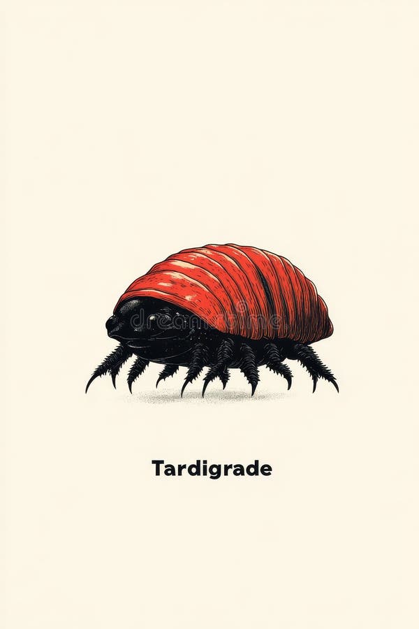 Vintage Illustration of Tardigrade with Simple Design Stock Photo ...