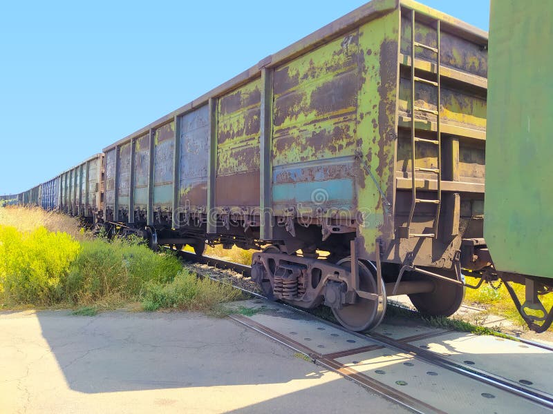 Vintage Image of the Empty Freight Train Departs from Jasper Station ...