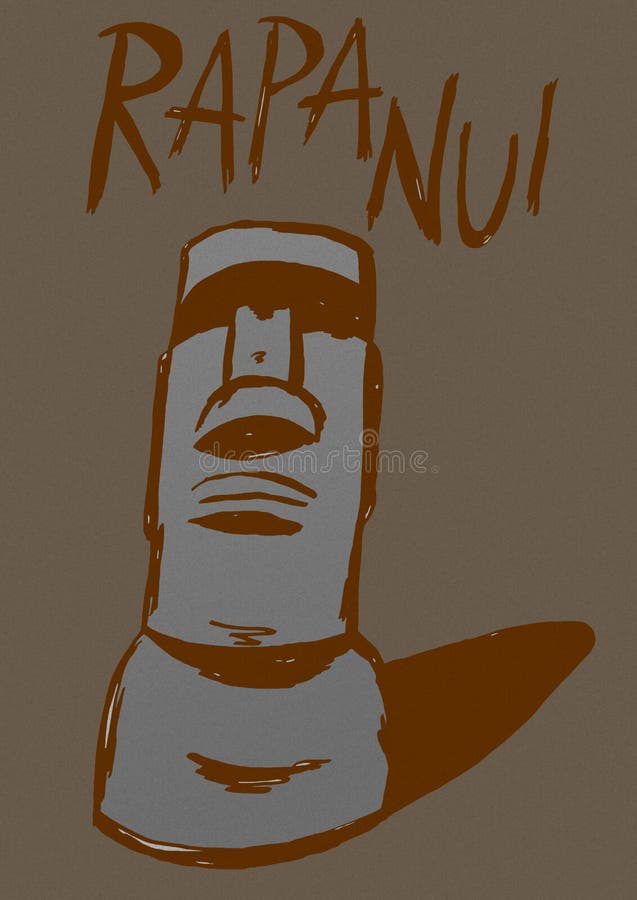 Vintage image of Rapa Nui stock illustration. Illustration of rapa ...