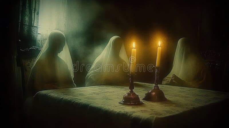 Vintage Image of a Seance Conducted by a Generative AI Stock ...