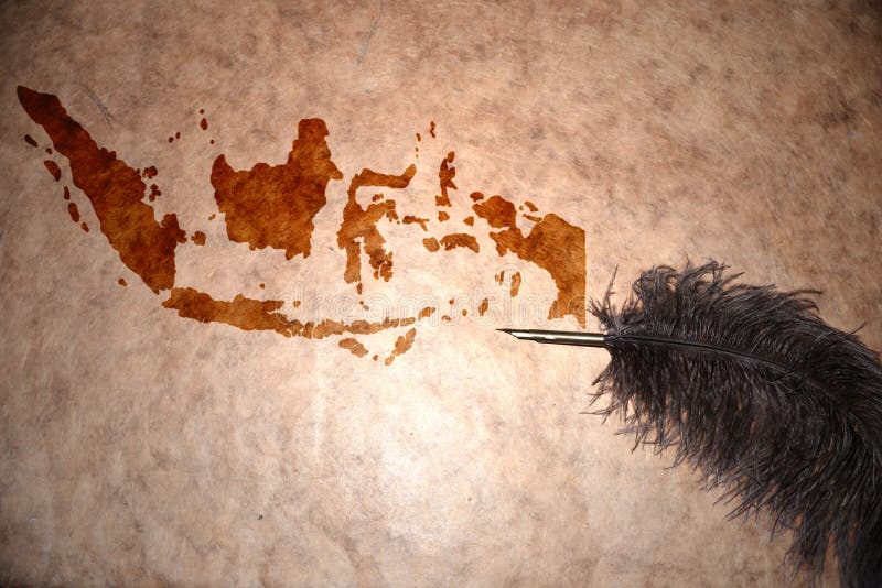 Vintage Indonesia map stock image. Image of central, city - 96884251