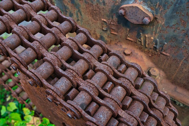Vintage Industrial Machine Using Roller Chain Drive Stock Photo - Image ...