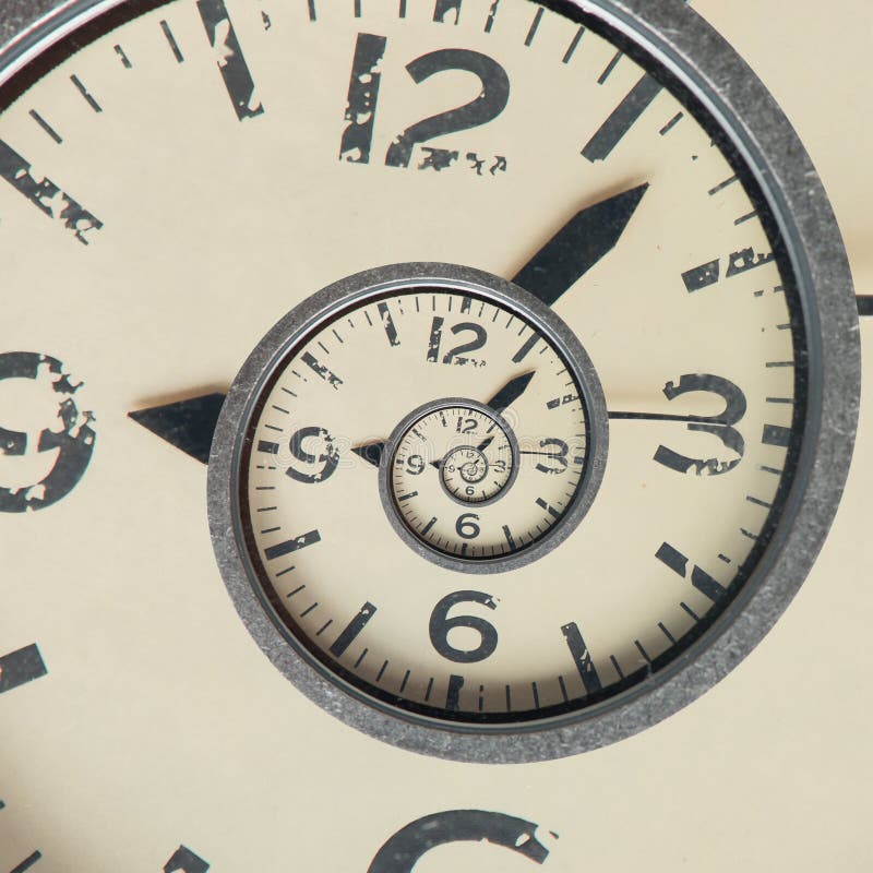 Vintage Infinity Clock. Time Concept Stock Photo - Image of antique ...