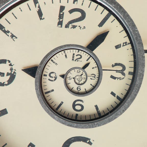 Vintage Infinity Clock. Time Concept Stock Photo - Image of antique ...