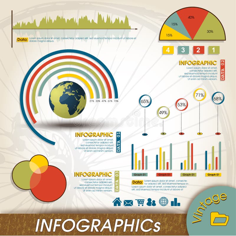 Vintage Infographic Design Collection, Charts and Stock Vector ...