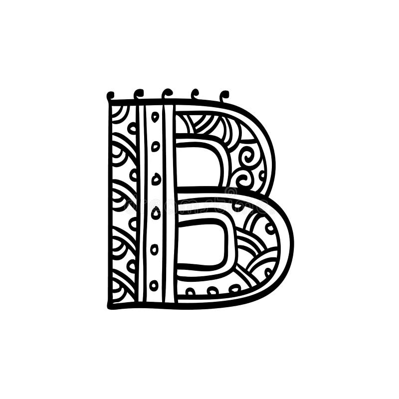 Vintage initial letter B. stock vector. Illustration of icon - 239096897