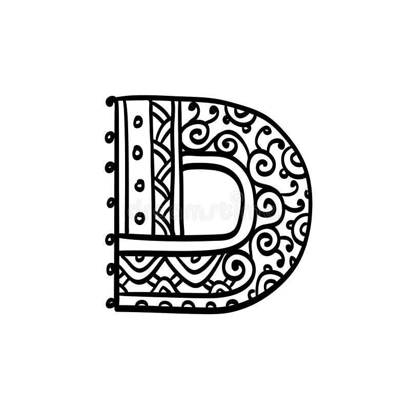 Vintage initial letter D. stock vector. Illustration of text - 239096952