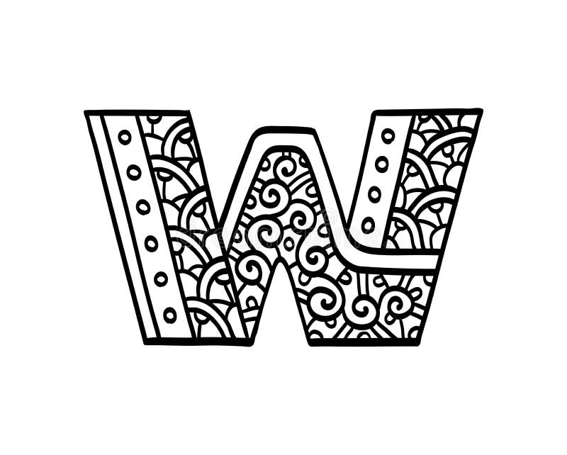 Vintage initial letter W. stock vector. Illustration of graphics ...