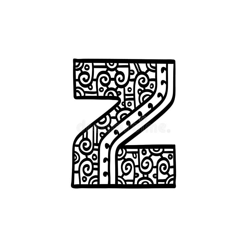 Vintage initial letter Z. stock vector. Illustration of ornament ...