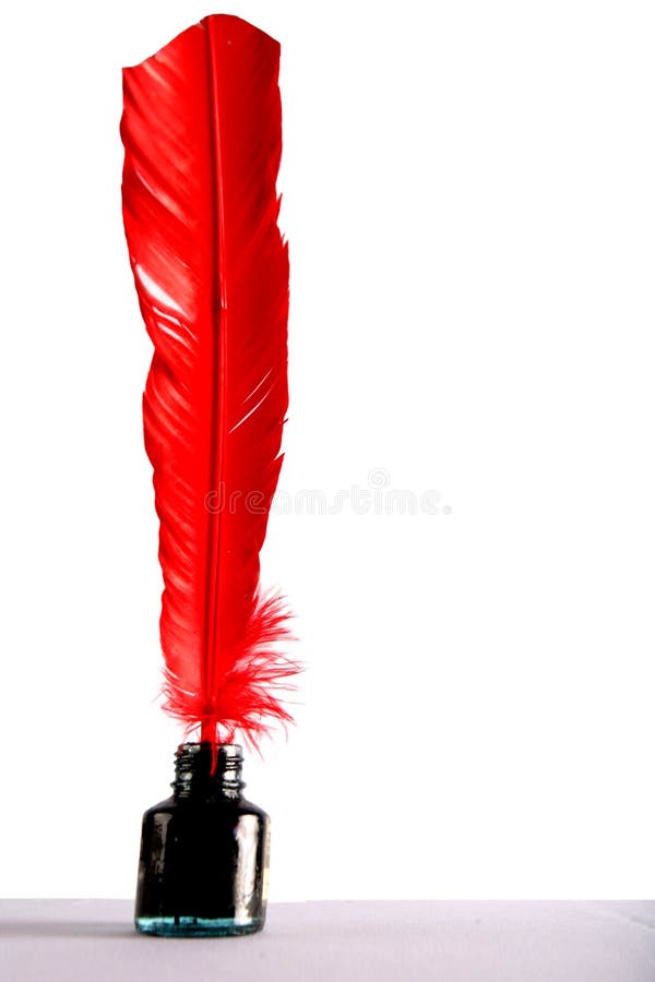 Vintage Ink Feather and Inkwell Stock Photo - Image of paper, abstract ...