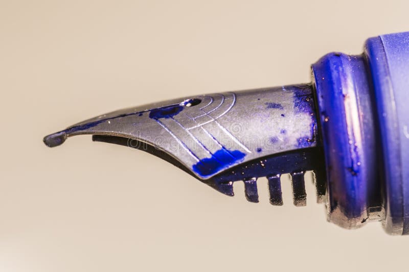 Vintage Ink Pen Covered Blue Ink Spots Stock Photos - Free & Royalty ...
