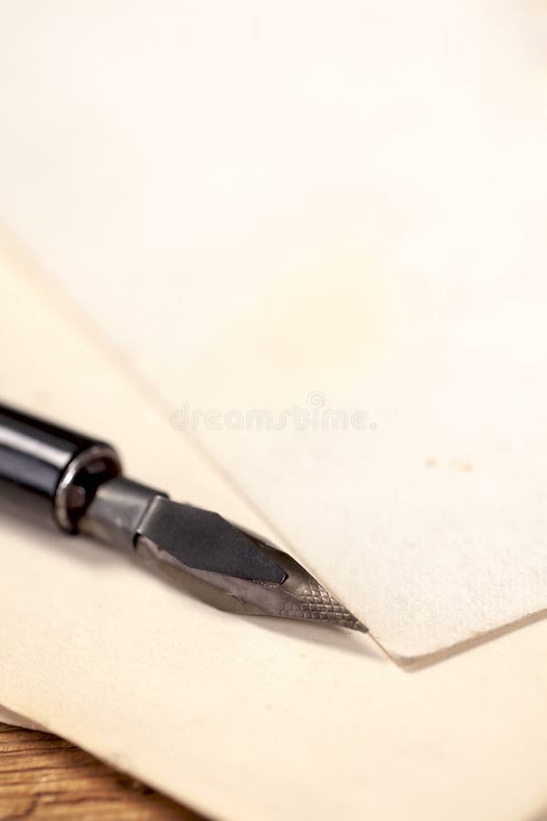 Vintage Ink Pen and Old Papers Stock Photo - Image of antiquities ...