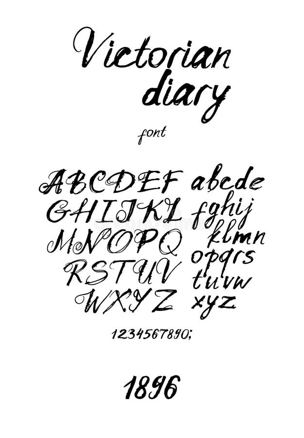 Vintage Inky Handwritten Font Stock Vector - Illustration of design ...