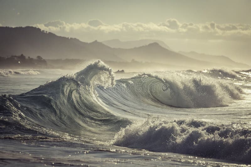 Vintage-Inspired Abstract Waves: Ethereal Flowing Forms for Artistic ...