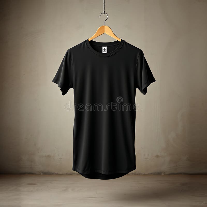 A Vintage Inspired Black T Shirt Mockup Suspended with a Distressed ... A Vintage Inspired Black T Shirt Mockup Suspended with a Distressed ...