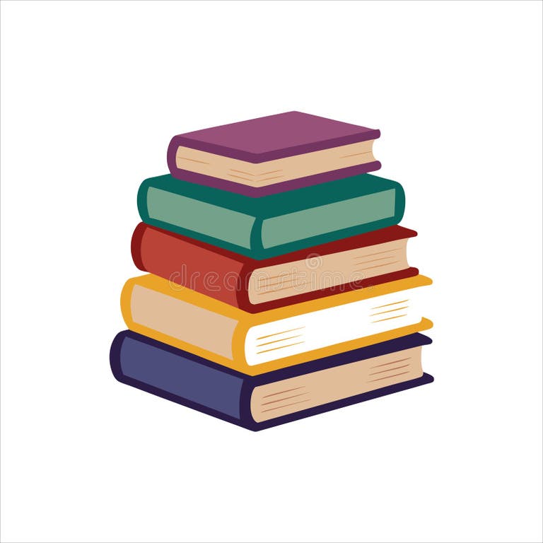 Vintage Book Stack Vector Art on White Background Stock Vector ...