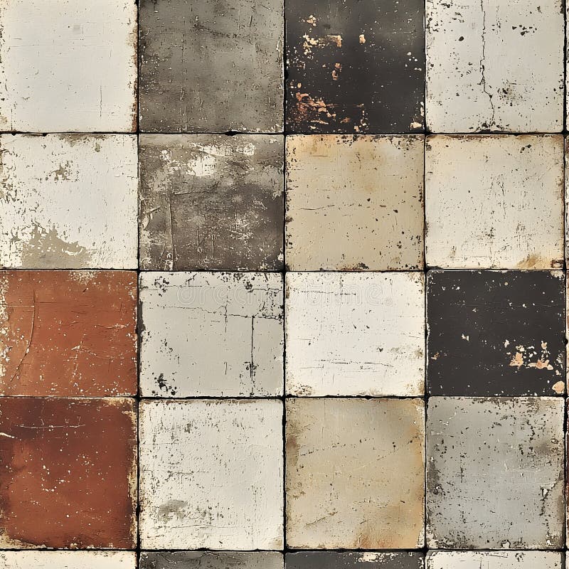 Distressed Checkerboard Tile Pattern. AI Generated Stock Illustration ...