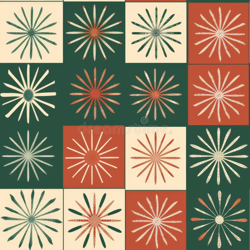 Vintage-Inspired Geometric Starburst Pattern Collection Stock Image ...
