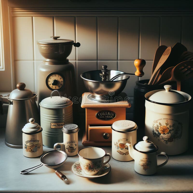 Vintage Inspired Kitchenware, Pho Stock Photo - Image of phot, rare ...