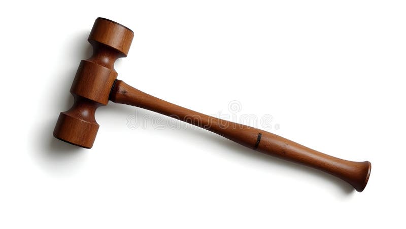 A Vintage-inspired Mallet Hammer Isolated on a Pure White Background ...